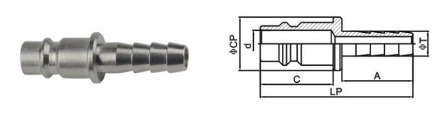 Convenient Pneumatic Quick Disconnect Couplings LSQ-25 Rectus 25KA In Brass 5