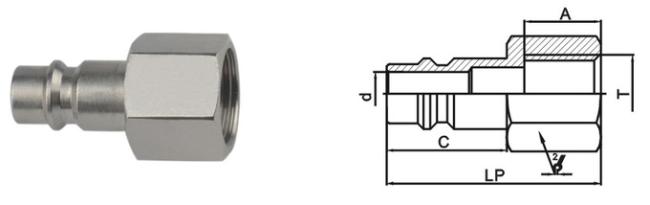 Convenient Pneumatic Quick Disconnect Couplings LSQ-25 Rectus 25KA In Brass 3