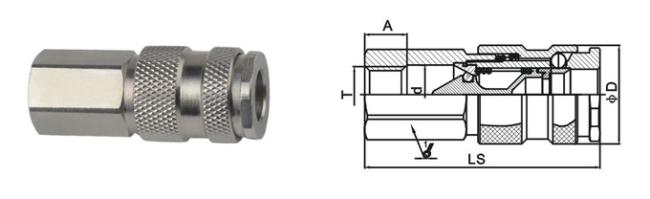 Convenient Pneumatic Quick Disconnect Couplings LSQ-25 Rectus 25KA In Brass 2