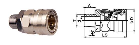 Flexible Durable Brass Quick Release Coupling LSQ-CC Use For Shipping Building 0