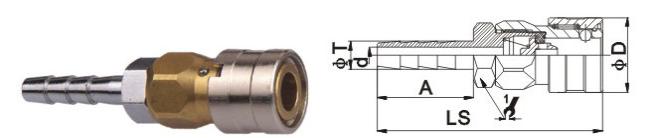 Flexible Durable Brass Quick Release Coupling LSQ-CC Use For Shipping Building 7
