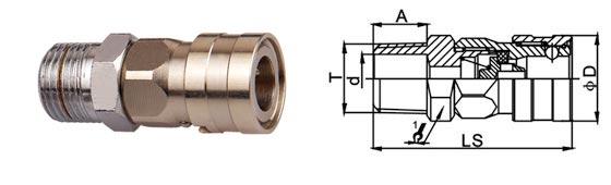 Flexible Durable Brass Quick Release Coupling LSQ-CC Use For Shipping Building 4