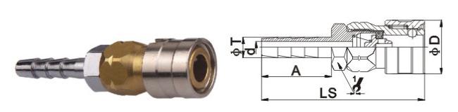Flexible Durable Brass Quick Release Coupling LSQ-CC Use For Shipping Building 6