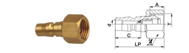 Flexible Durable Brass Quick Release Coupling LSQ-CC Use For Shipping Building 14