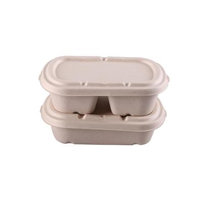 Cina contenitori di alimento biodegradabili della polpa del compartimento 750ml 2 Microwaveable in vendita