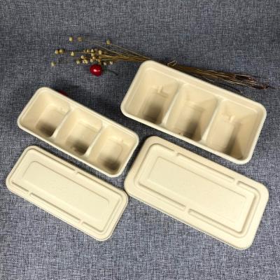 Cina Una canna da zucchero biodegradabile di 3 compartimenti spappola il contenitore di alimento di carta asportabile in vendita