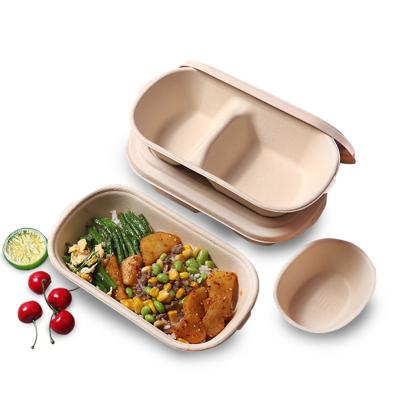 Cina Contenitori di alimento impermeabili al grasso non tossici della polpa della bagassa 65mm in vendita