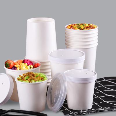 Cina cartone bianco d'imballaggio asportabile della ciotola della minestra di carta eliminabile 8oz in vendita