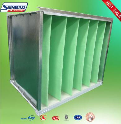 China Industrial Air Purifier Filter Galvanized Frame V Cell Secondary Air Filter for sale