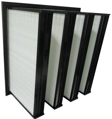 China ABS Plastic Frame Mini Pleated Ventilation System Box Type V Bank Filters for sale