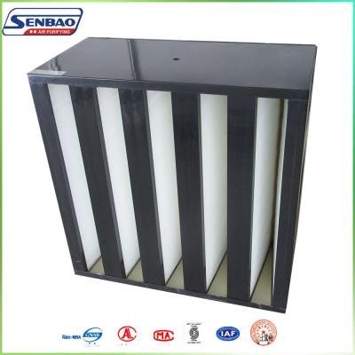China V - bank hepa filter for Rigid Box Filter Heating Ventilation and Air Conditioning for sale