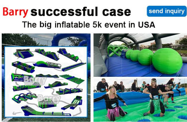 Commercial Grade Insane Inflatable 5k Inflatable Obstacle Course Extreme Game Start Line For Team Building Event