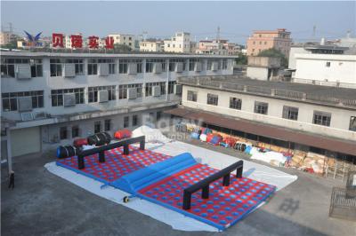 China 20x10x1.2M Inflatable Mattress Run Game Jump House Inflatable 5K Obstacle Course For Adult for sale