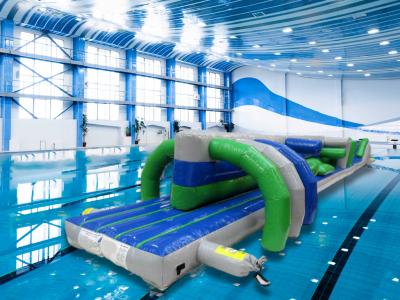Chine Fantastique jouets d'eau gonflables 15M piscine à pistes jumelles cours d'obstacles flottant gonflables d'eau à vendre