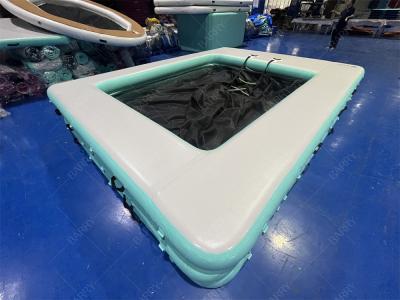 China Durable gota punto portátil flotante océano mar natación piscina de yates piscina de mar inflable con red anti medusas en venta