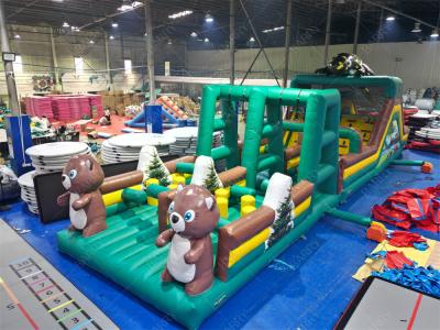 China Gran salto inflables salpicador tobogán campo de obstáculos juego inflables obstáculos trampolín parque para niños y adultos en venta