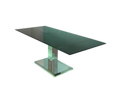 China Modern Extension Dining Table Black 2m Length With Stainless Steel Frame for sale