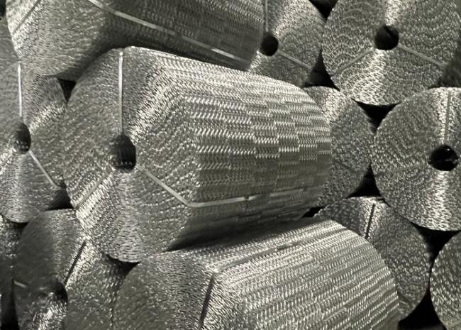 Close-up of welded mesh construction