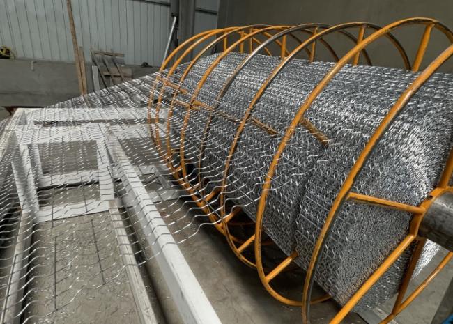 Close-up of wire mesh construction