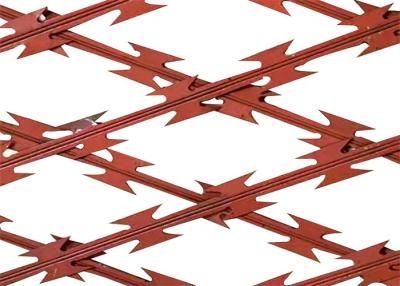 China Bto-22 Diamond Hole Welded Razor Mesh Red Or Green Powder Coated for sale