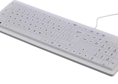 China 104 keys ergonomics medical keyboard with pure white medical numeric keypad for sale