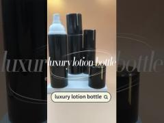 Factory-Direct 30ml 50ml 100ml 120ml Cosmetic Glass Black Luxury Round Lotion Pump Bottle and Jar Set-OEM
