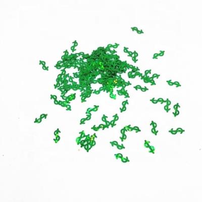 Die Cutting Printing Prop Money Green Dollar Sign Glitter Green Money Sign for