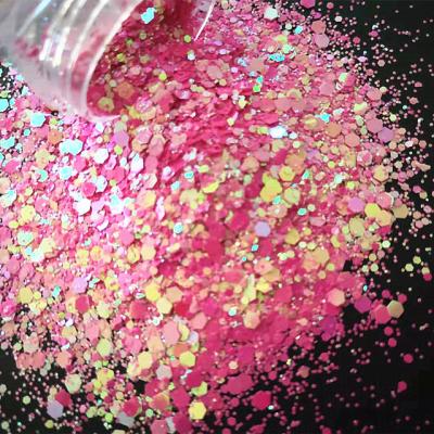 Quality Vibrant Polyester Printing Custom Tumblers with Chunky Mixes Glitter and Kimonos for sale
