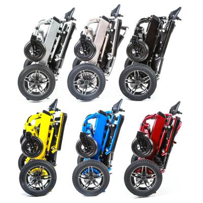 China KSM-601P Hot selling extra wide seat aluminum alloy lightweight wheelchair folding power remote control electric wheelchair à venda