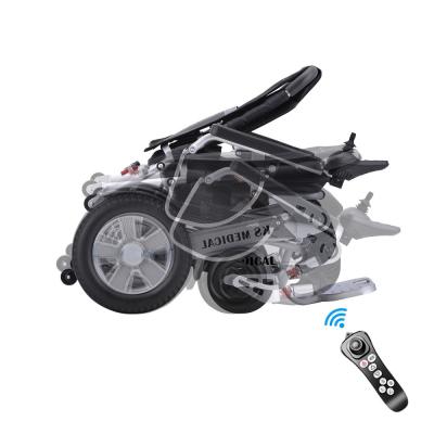 Cina KSM-606AF Auto Foldable Adjusting Backrest Electrique Folding Electric Power Ultra Lightweight Wheelchair Amazon in vendita