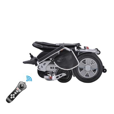 Cina KSM-606AF Best Remote Auto Foldable Aluminum Wheelchair Motorized Wheel Chairsfor Disabled and Elderly Travel in vendita