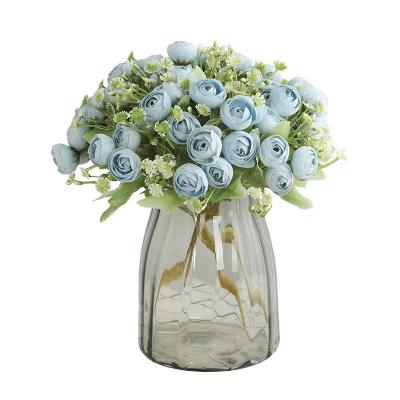 中国 プラスチック現実的な造花15は装飾のシミュレーションのばらの花の起点に先頭に立つ 販売のため