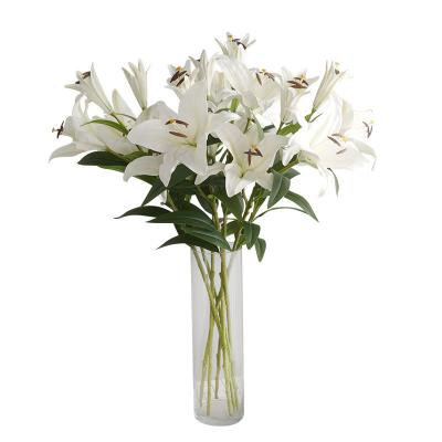 中国 特大ユリの現実的な造花のシミュレーション3のヘッド シミュレーションの花 販売のため