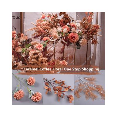 Cina Mazzo di Autumn Colour Wedding Decoration Wedding dei fiori di simulazione del caramello in vendita
