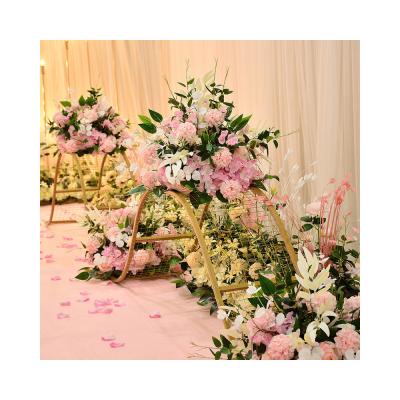 Cina Palla decorativa conducente del fiore del supporto di area di benvenuto della fase di nozze T dei fiori della strada di nozze in vendita