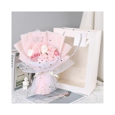 Cina Fiori fatti a mano del sapone del regalo del mazzo del fiore del filato della stella di San Valentino in vendita