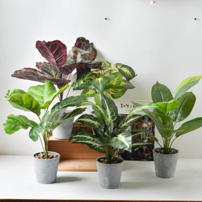 中国 家の棚のデスクトップの人工的な植物の鉢植えな小型の人工的な低木の植物 販売のため