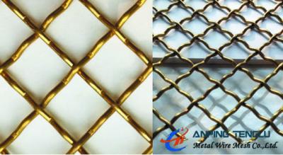 China Copper & Brass Crimped Wire Mesh, Used as Decorative Mesh in Building en venta