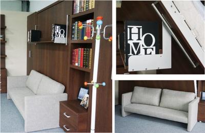 Cina Letto extra dell'hotel del letto della parete di Murphy di progettazione moderna con lo scaffale per libri ed il sofà in vendita