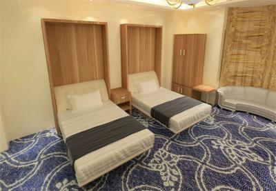China Van de het Bed Ruimtebesparing van de manier het Houten Horizontale Muur Bed van het het Bedhotel van Murphy Te koop