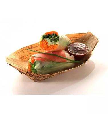 Chine Plat en bambou de bateau de cuvette en bambou naturelle biodégradable de feuille pour la partie à vendre