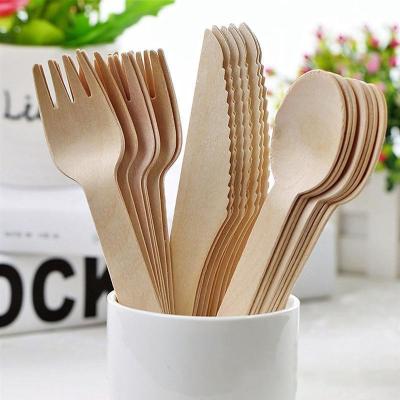 Chine couteaux d'ustensiles de 140mm et approvisionnements en bois jetables de cantine de fourchettes à vendre