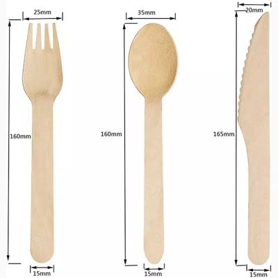 Chine 160 millimètres 100% le poivre en bois que jetable de serviette de brun de cuillère de fourchette de couteau s'est enveloppé individuellement peuvent être logo adapté aux besoins du client à vendre