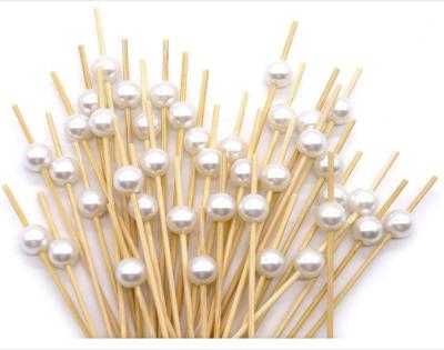 중국 화이트 펄 버릴 수 있는 장식적 대나무는 칵테일 파티 12CM을 위해 선택합니다 판매용