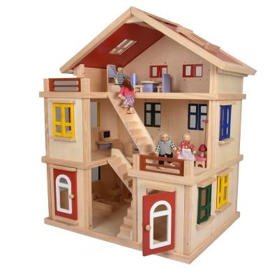 Cina Casa delle bambole di Mini Dollhouse Furniture Wooden Miniature del garage dei bambini DIY 55.5cm in vendita