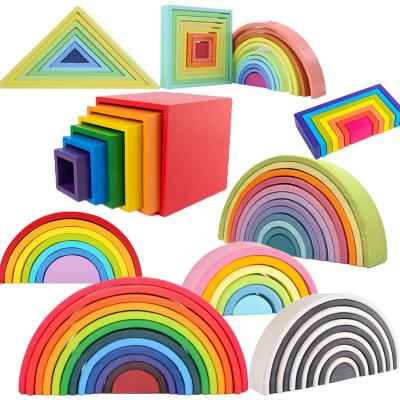 Cina Particelle elementari di legno Toy Creative Educational dell'arcobaleno di Brown 18cm in vendita