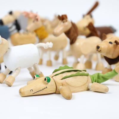 中国 木のシミュレーションの小さい動物のブロックの森林家畜の人形の幼児期のブロック 販売のため