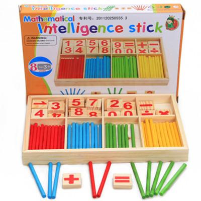 Cina La figura blocca il conteggio dei giocattoli di legno di istruzione dei bastoni che costruiscono la scatola di legno matematica di Montessori del blocchetto di intelligenza in vendita