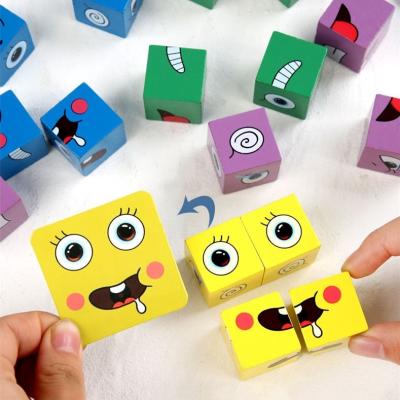 中国 新しいMontessoriの表現の困惑の表面変更の立方体の子供のための教育マッチのおもちゃを学んでいるおもちゃの子供をブロック 販売のため
