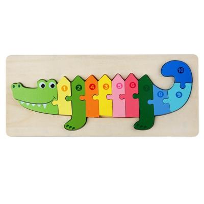 China Os brinquedos de madeira do enigma do bloco de Montessori 3D engrossam a serra de vaivém de madeira que aprende cedo à venda